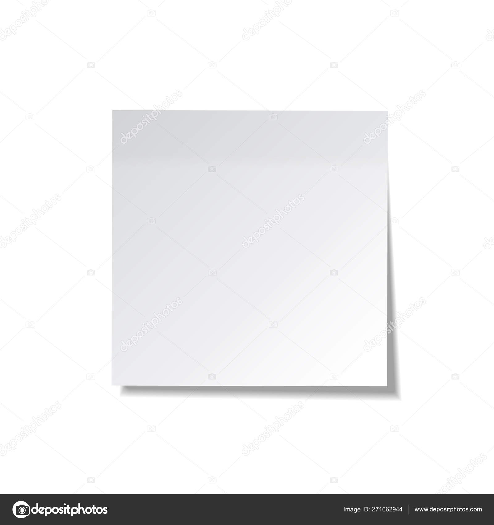 Realistic sticky note. White paper. Message on notepaper. Reminder ...