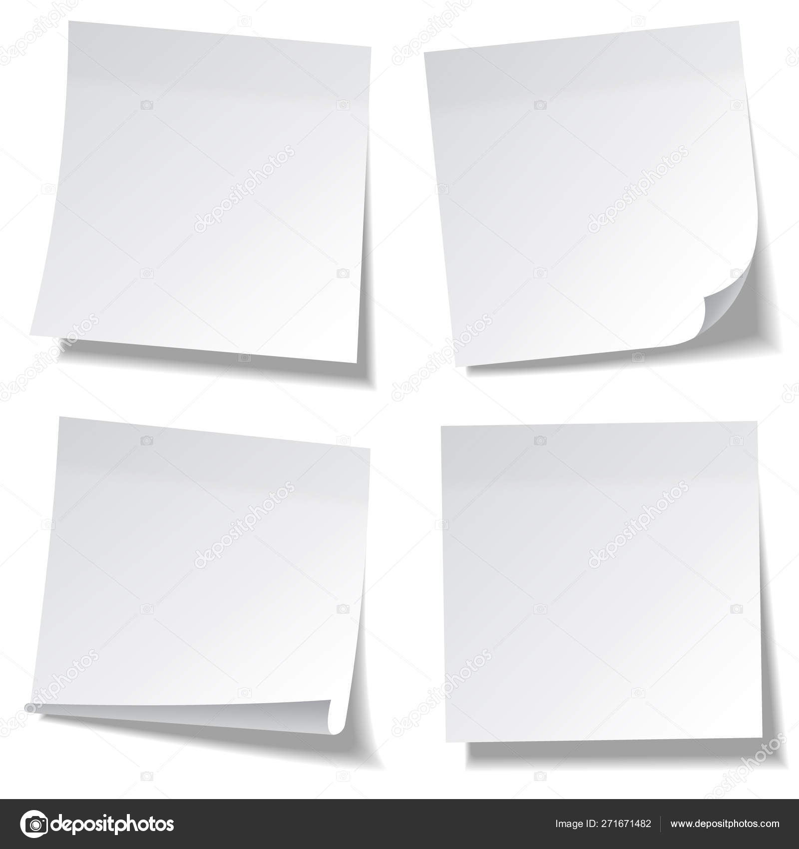 Realistic sticky note. White paper. Message on notepaper. Reminder ...