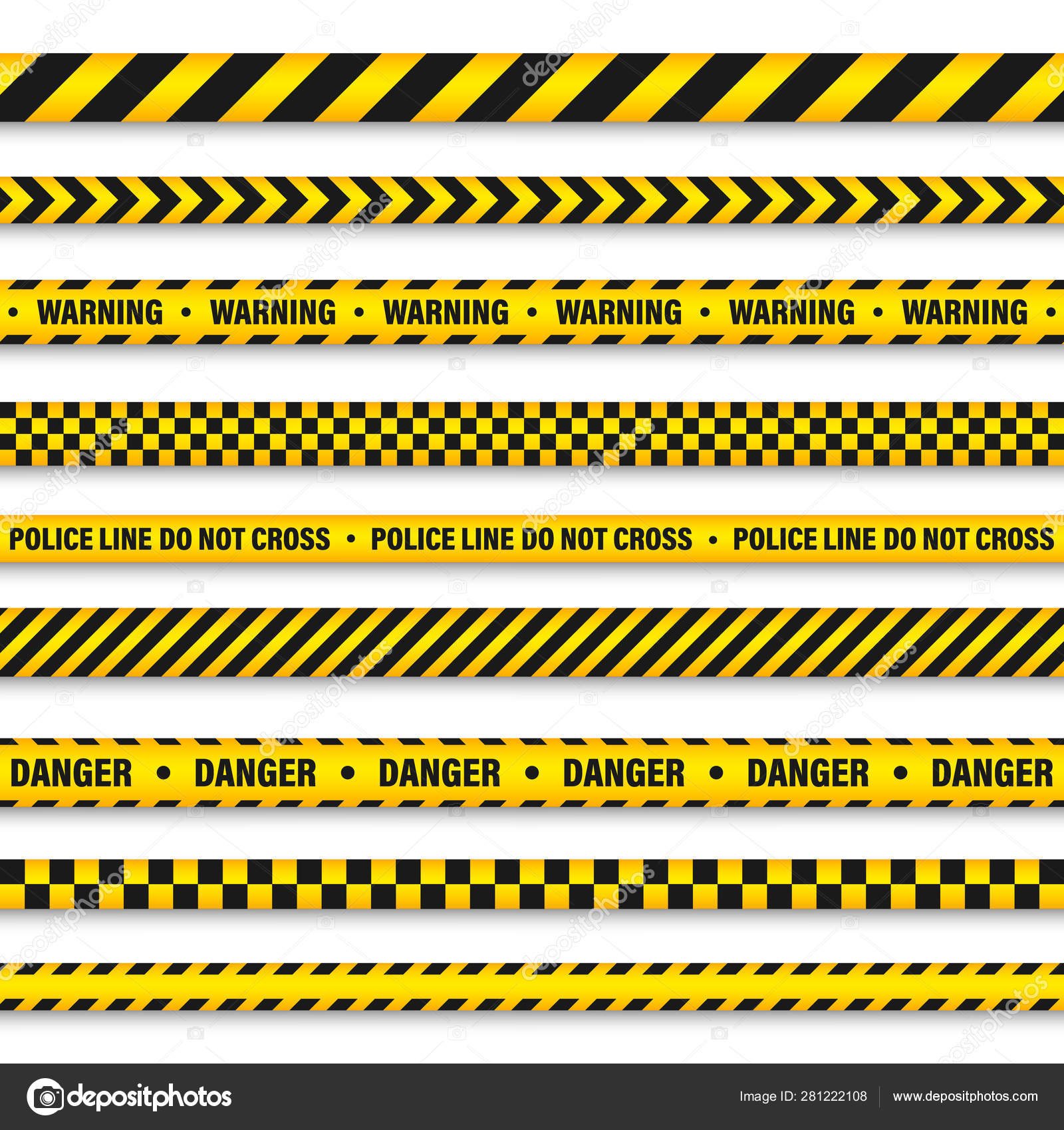 Cinta de construcción de barricada amarilla y negra. Línea de ...