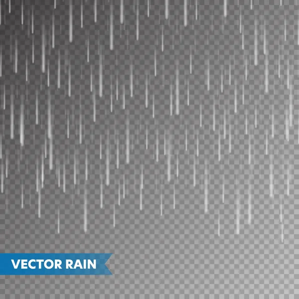 Realistic rain texture on transparent background. Rainfall, water drops effect. Autumn wet rainy ...