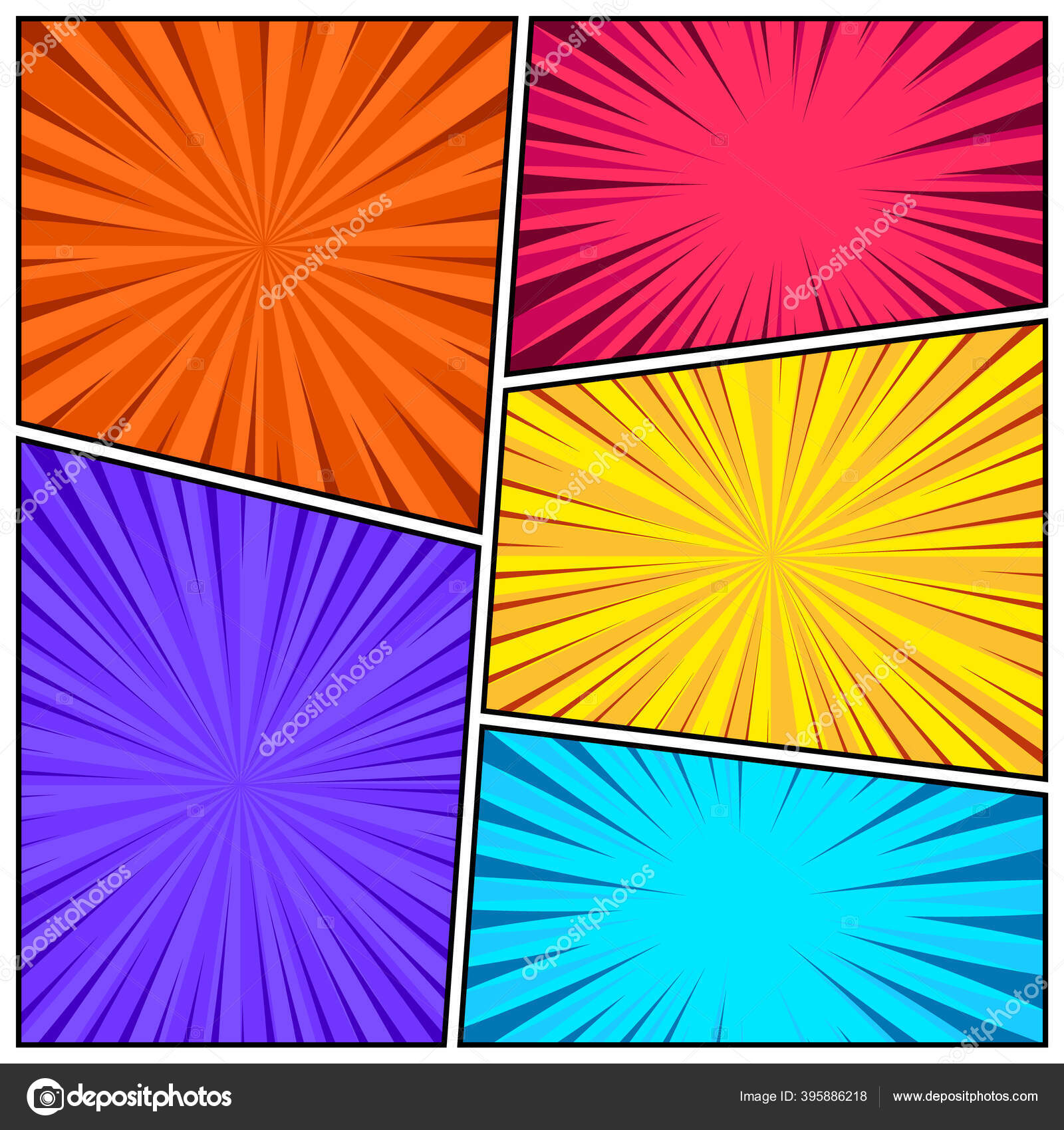 Image vectorielle Dessin animé milieux comiques ensemble. BD affiche ...