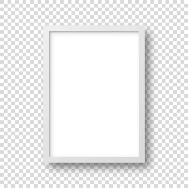 Bingkai gambar putih kosong realistis dengan bayangan yang terisolasi pada latar belakang ...