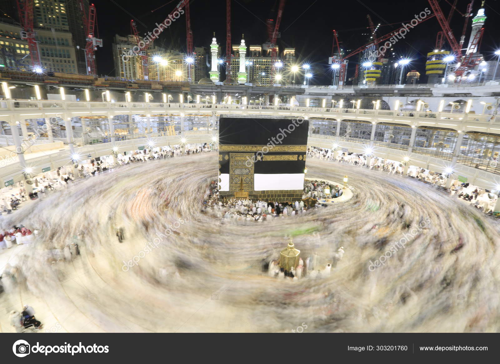 Muslim Pilgrims All World Touring Kaaba Night Hajj Saudi Arabia — Stock ...