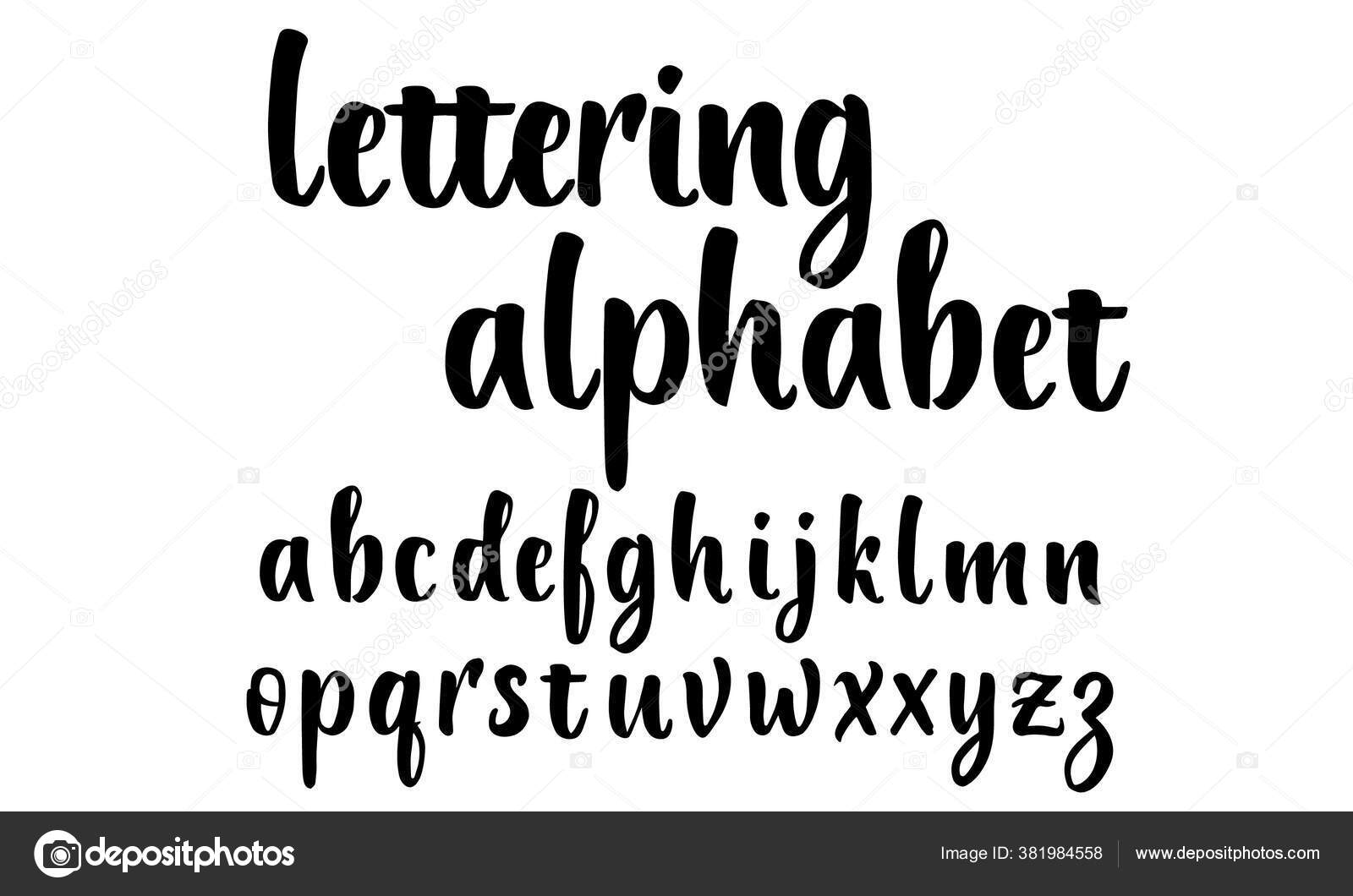 Alfabeto Letras Para Diseñadores Simple Vintage Caligrafía Manuscrita ...