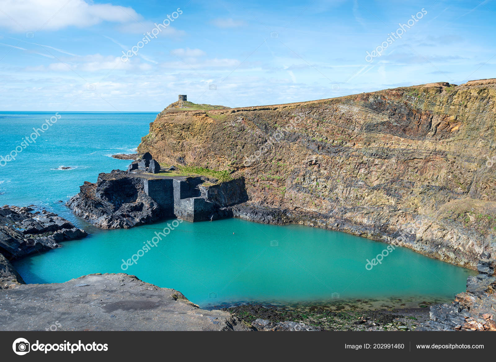 Blue Pool Abereiddy Pembrokeshire Coast Wales — Stock Photo © flotsom ...