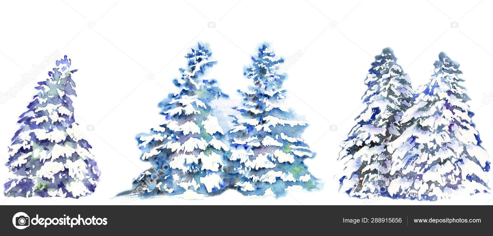 Snowy Pine Trees Clip Art