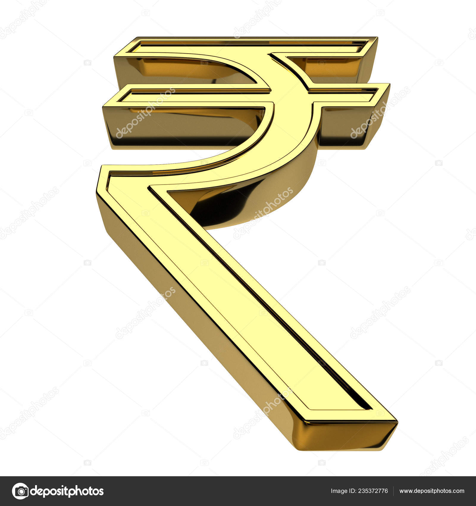 Representación Del Símbolo Moneda Rupia India Oro Aislado Sobre Fondo ...