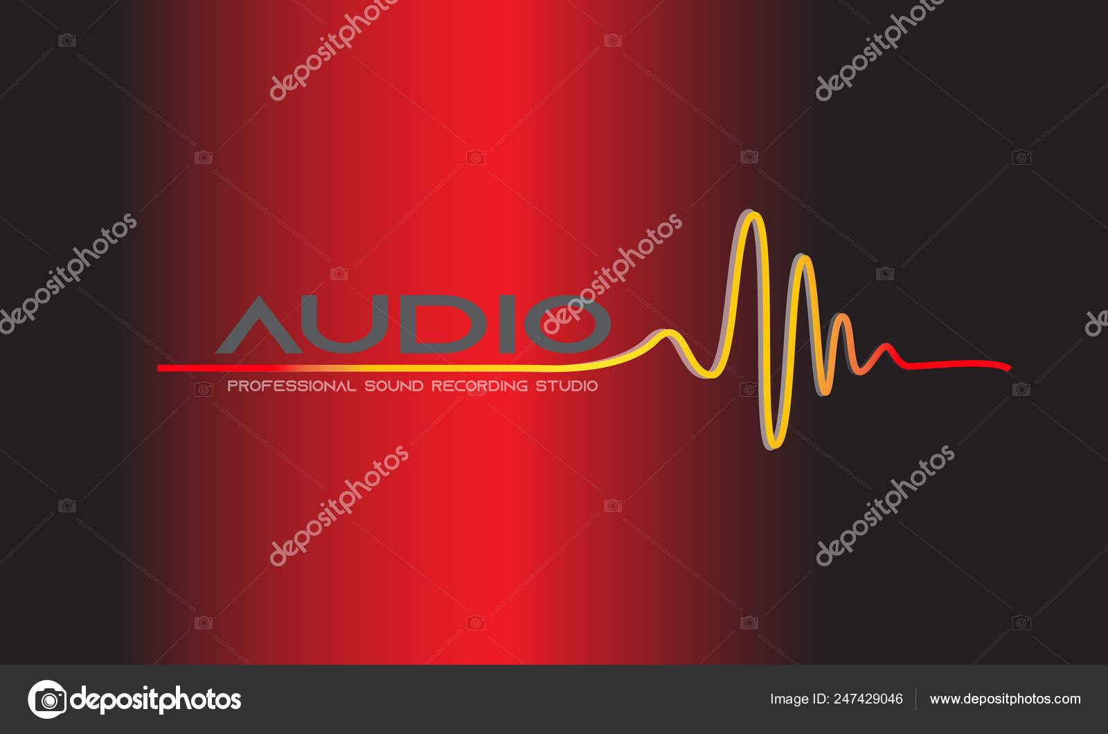Audio Dance Music Logo Concept Sound Wave Recording Studio Emblem Stock ...
