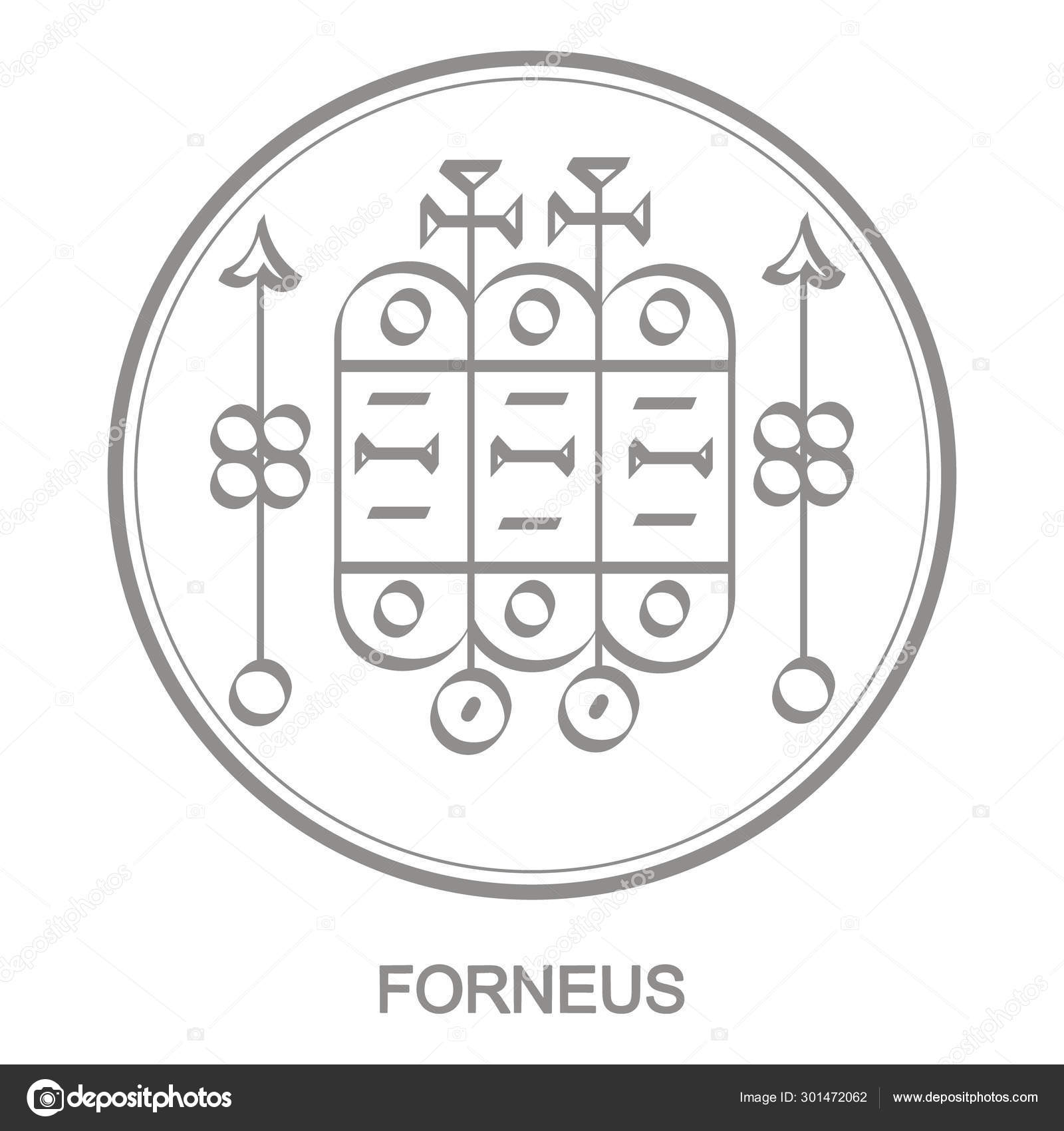 Image vectorielle Icône Vectorielle Avec Symbole Démon Forneus Sigle Démon Forneus par ©drutska ...