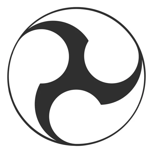 Vector Monochrome Icon Japanese Symbol Tomoe Stock Vector Image by ...