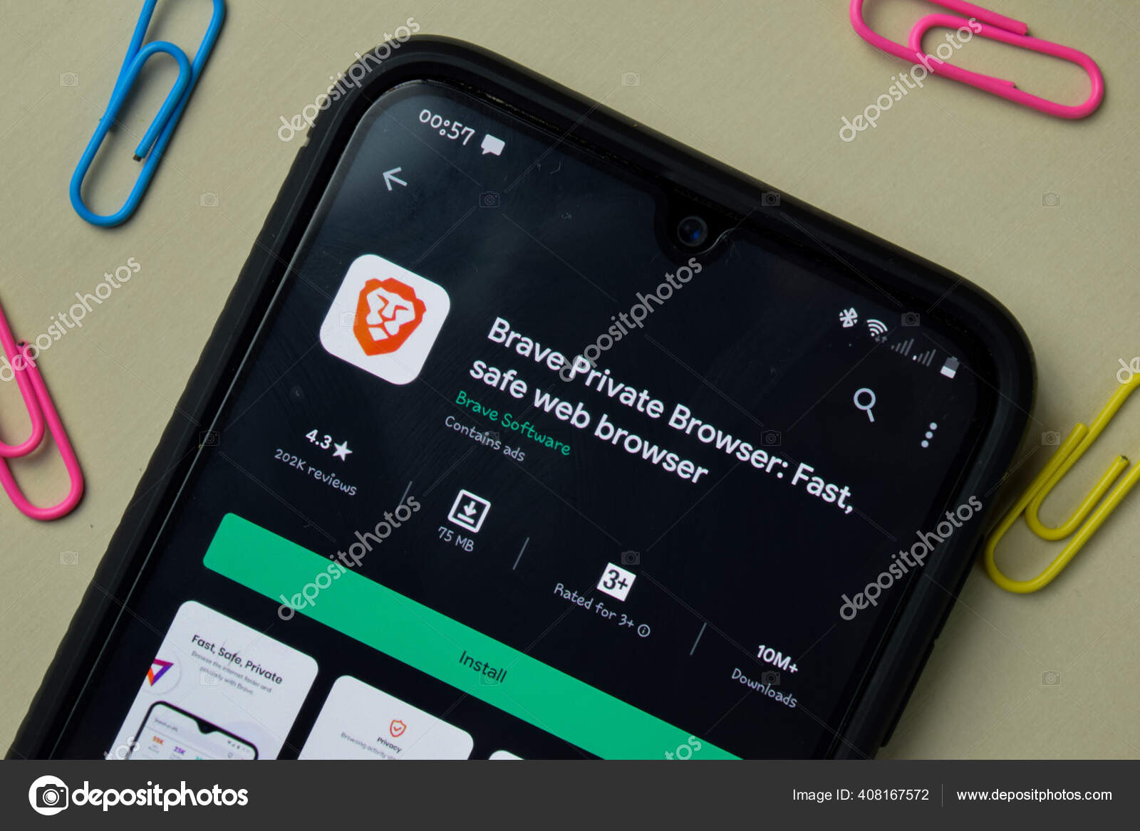 Brave Browser Fast Adblocker Dev App Smartphone Screen Brave Browser ...