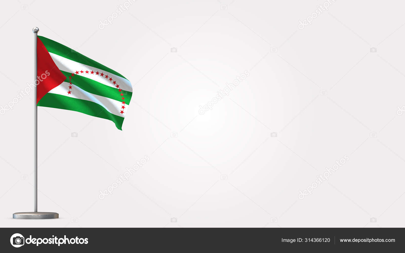 Manabi Ecuador 3D ondeando bandera ilustración en asta de la bandera ...