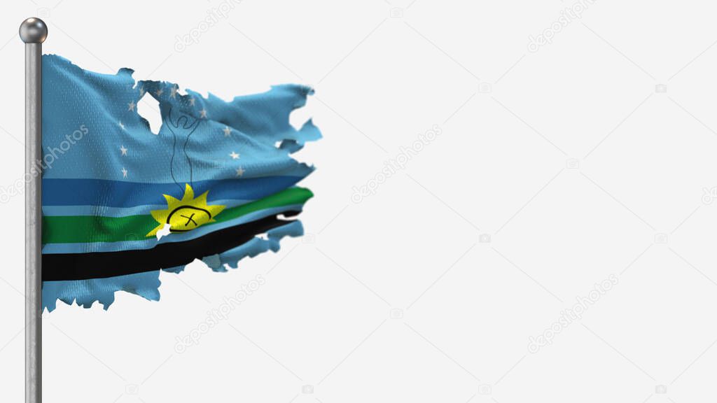 Ilustración de la bandera de ondulación en 3D de Monagas en asta de ...