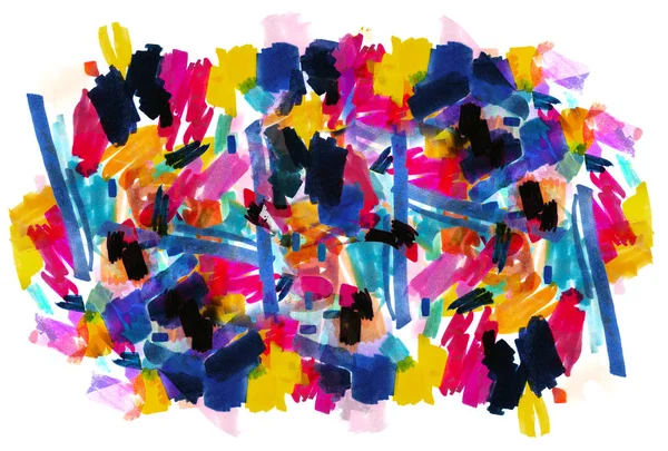 Bright color abstract painting in Memphis style. - Stock Image - Everypixel