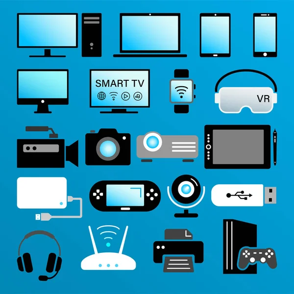 Vector video equipment icon set — Stock Vector © tele52 #9241490
