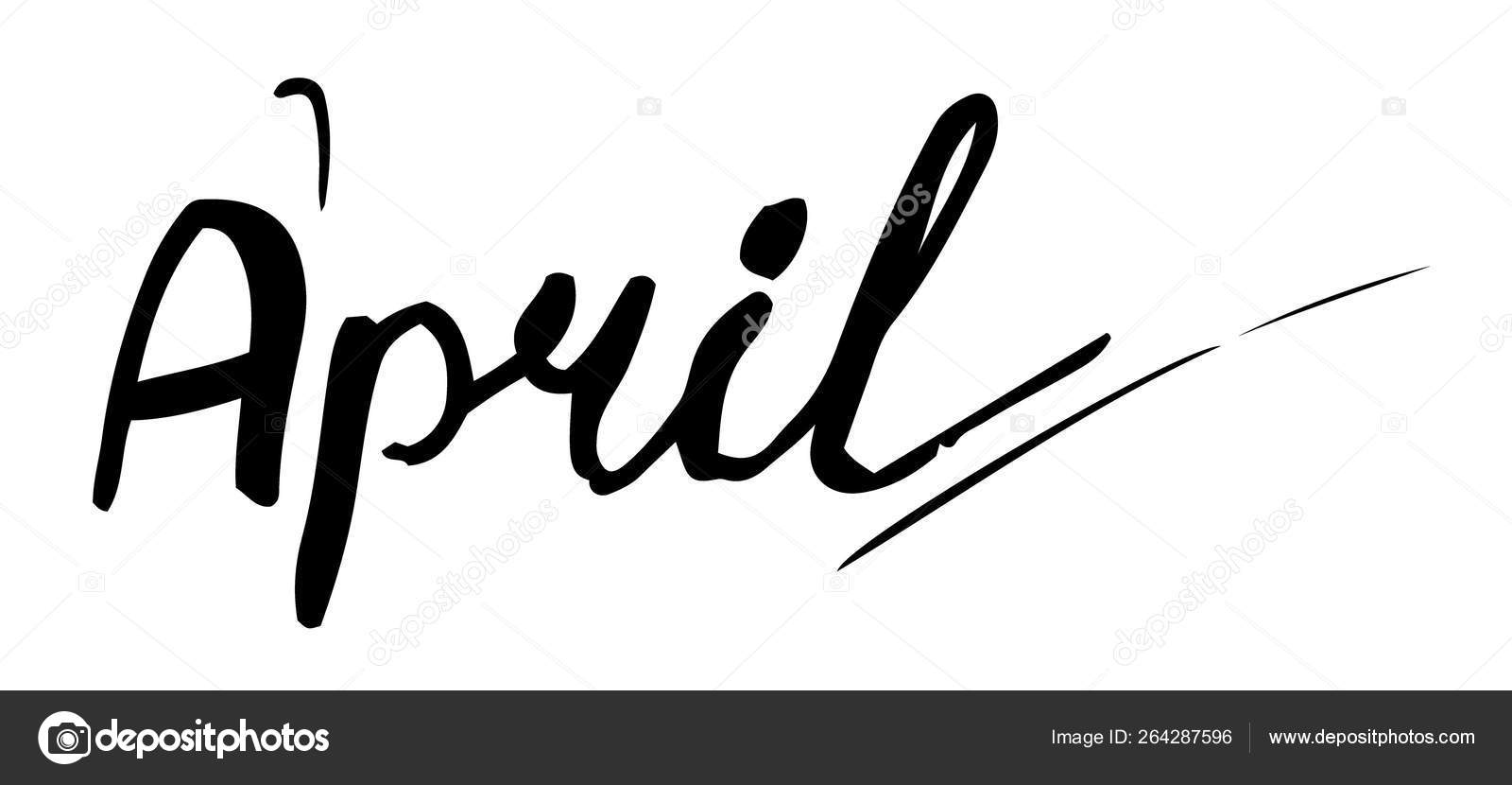 April. Letras de mano del mes . Vector de stock #264287596 de ©mainfu
