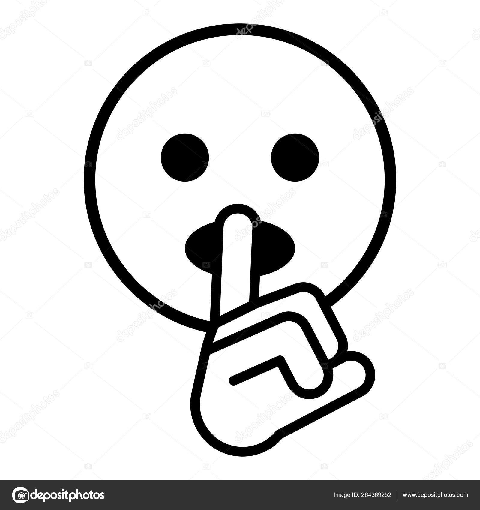 Emoji With Character Shushing Shhh Royalty Free Svg