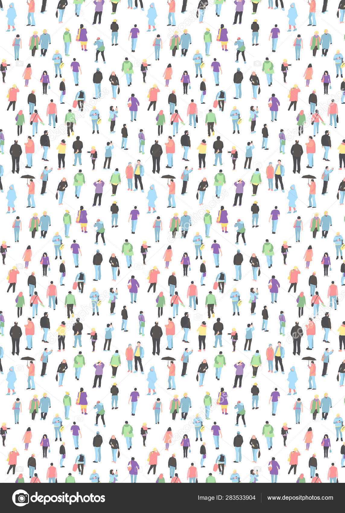 Pattern with crowd of People Stock Vector by ©mainfu 283533904