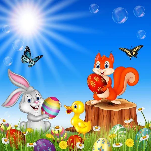 Cartoon Rabbit Carrying Easter Egg Stock Vector Image by ©tigatelu ...
