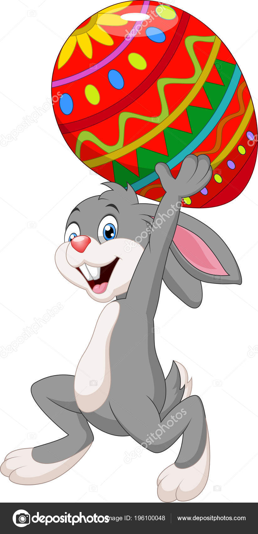 Cartoon Rabbit Carrying Easter Egg Stock Vector Image by ©tigatelu ...