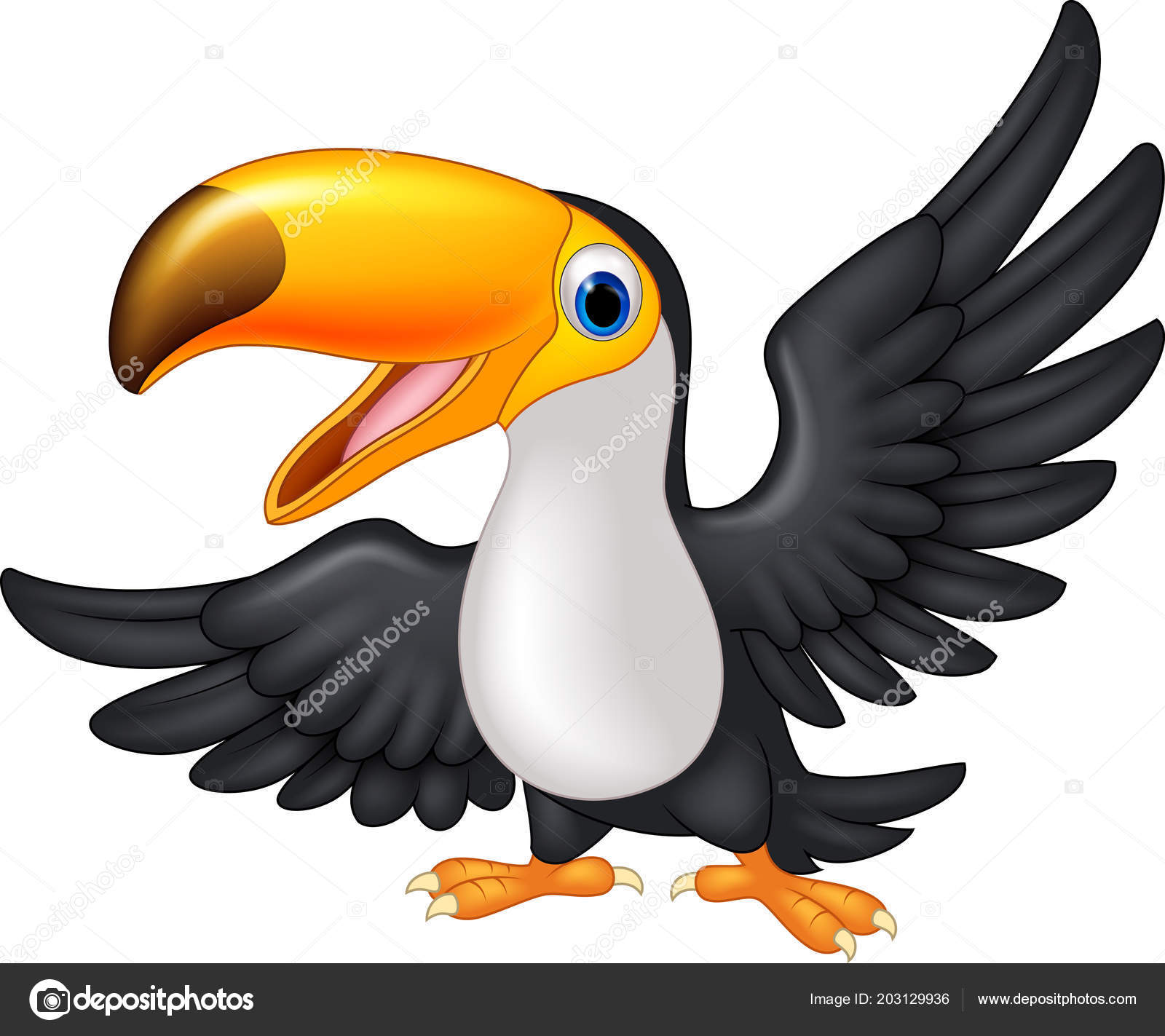 Cartoon Happy Bird Toucan Stock Vector Image by ©tigatelu #203129936