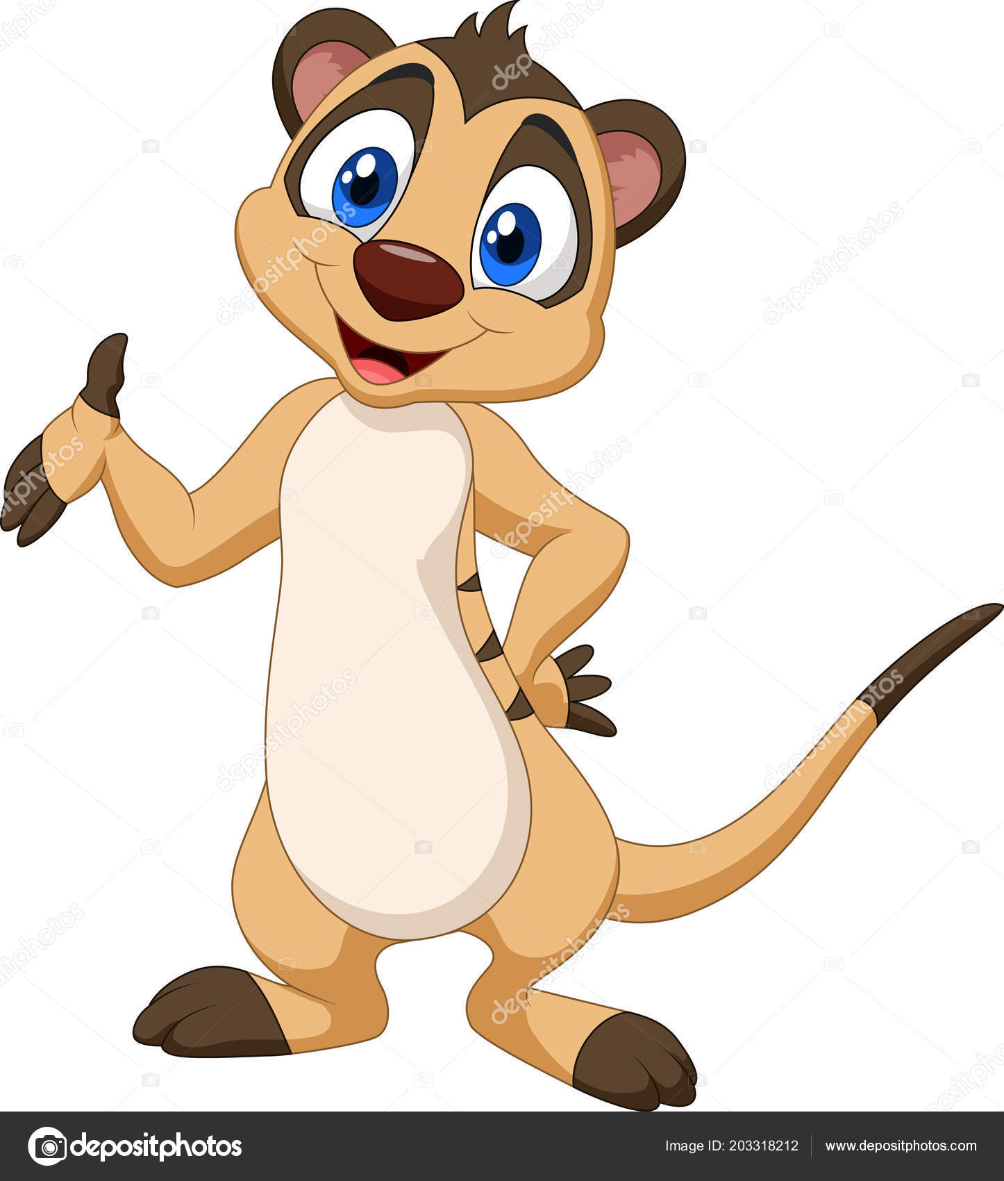 Ilustración Dibujos Animados Posando Suricata vector, gráfico vectorial ...