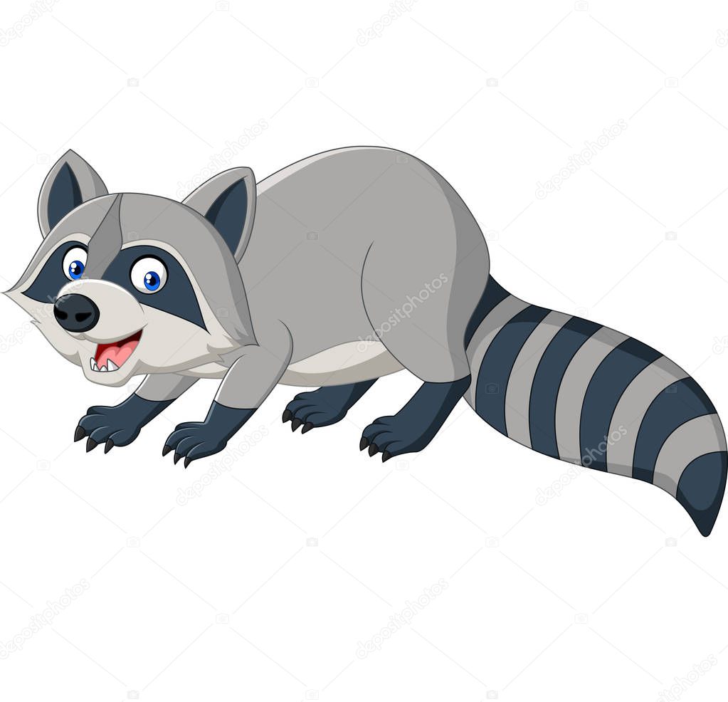 Ilustración De Dibujos Animados Mapache Divertido 2022