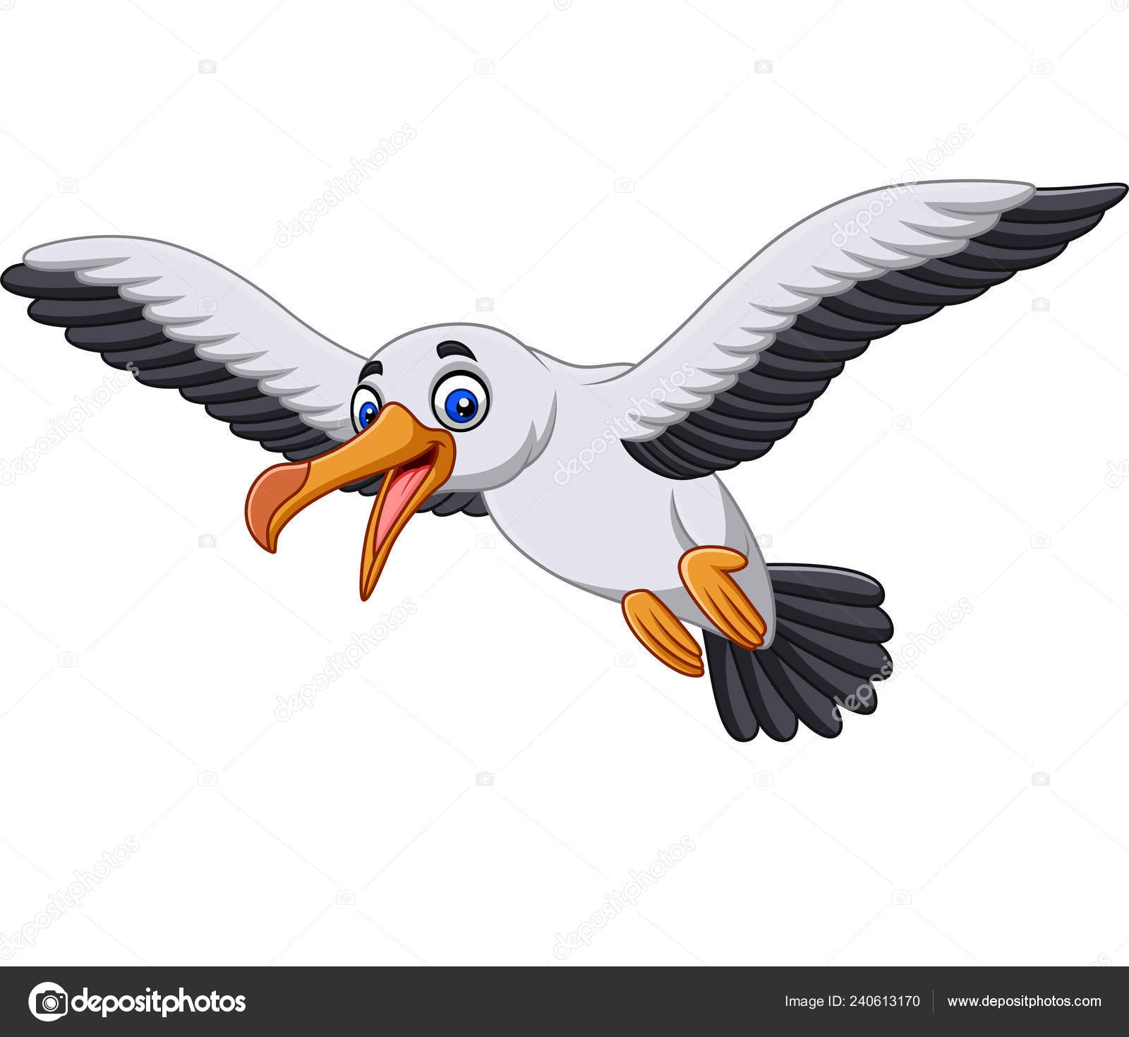 动画片信天翁鸟飞行的向量例证 图库矢量图©tigatelu 240613170