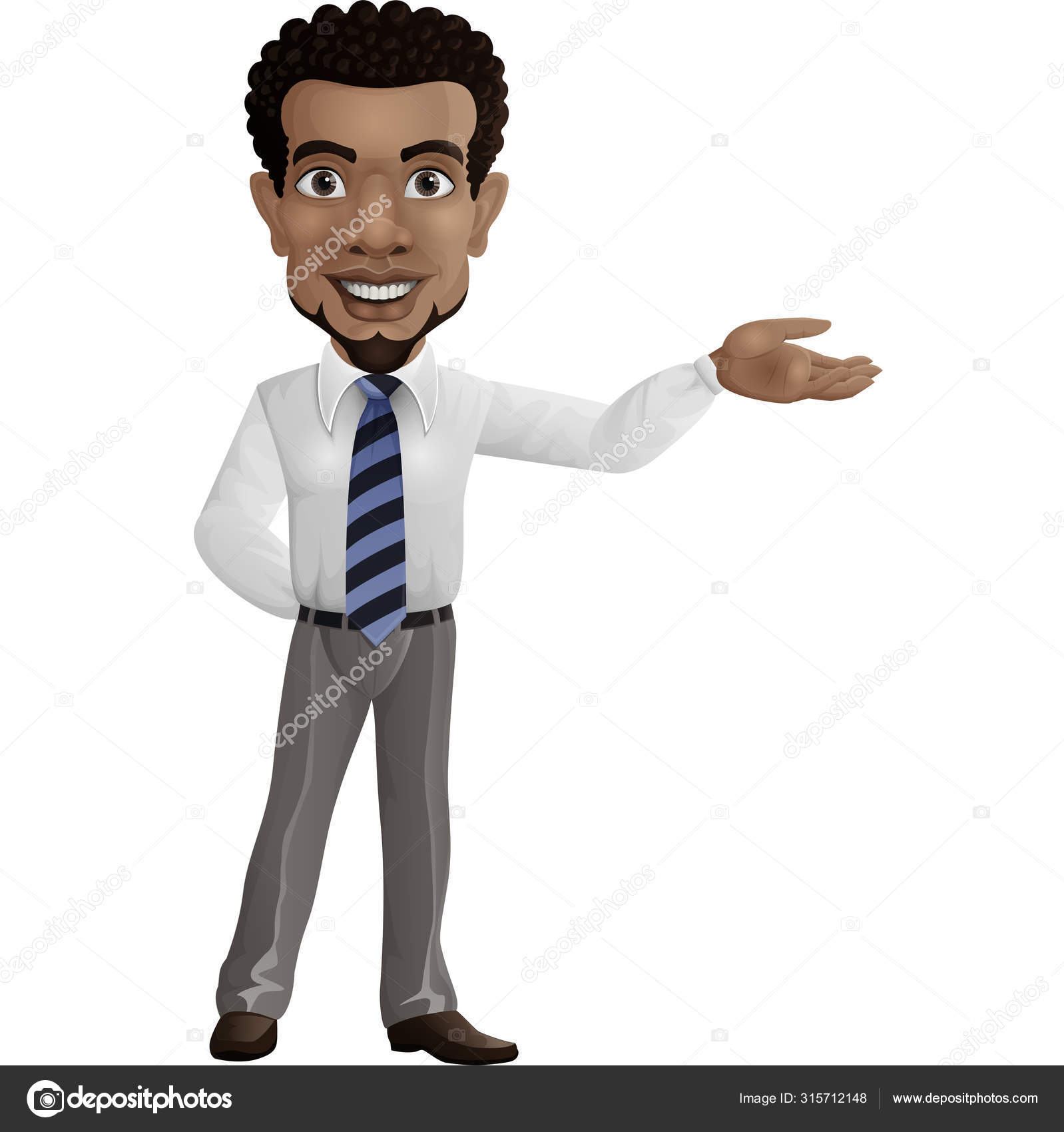 Cartoon Man Standing Sideways