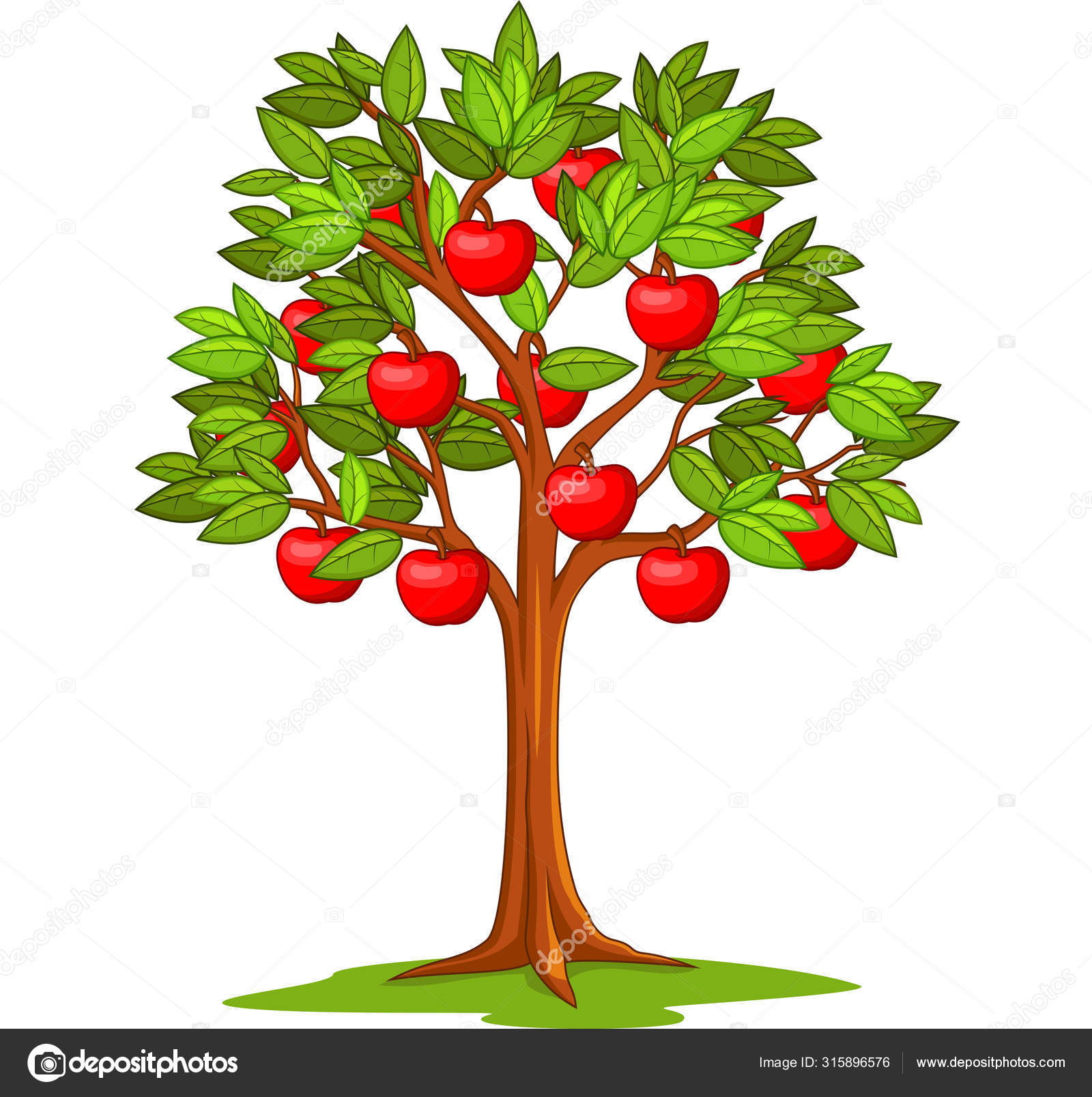배경에 떨어져 사과나무를 스톡 벡터 - ©tigatelu 315896576