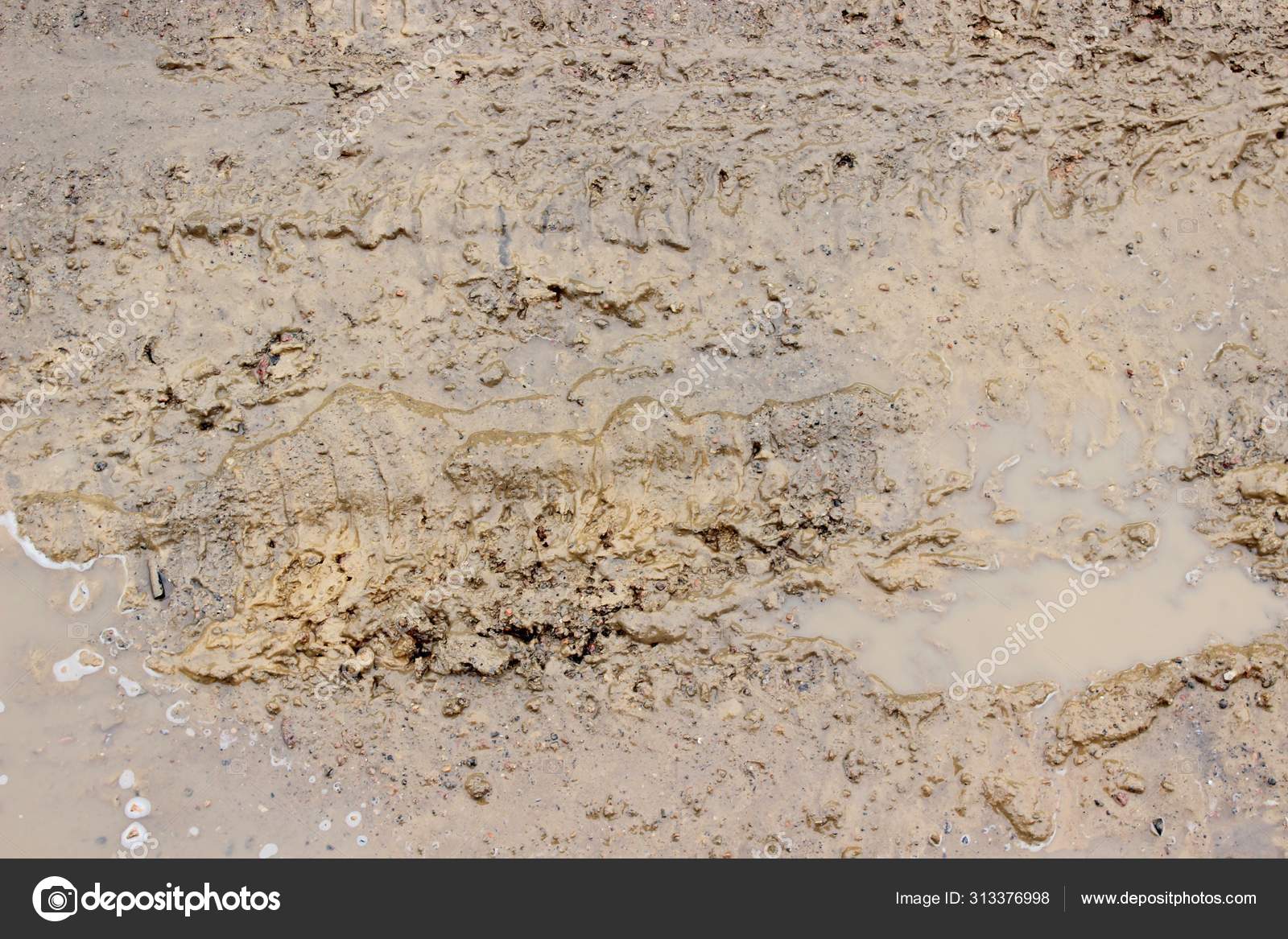 Dirty puddle summer dirt protector construction dirty — Stock Photo ...