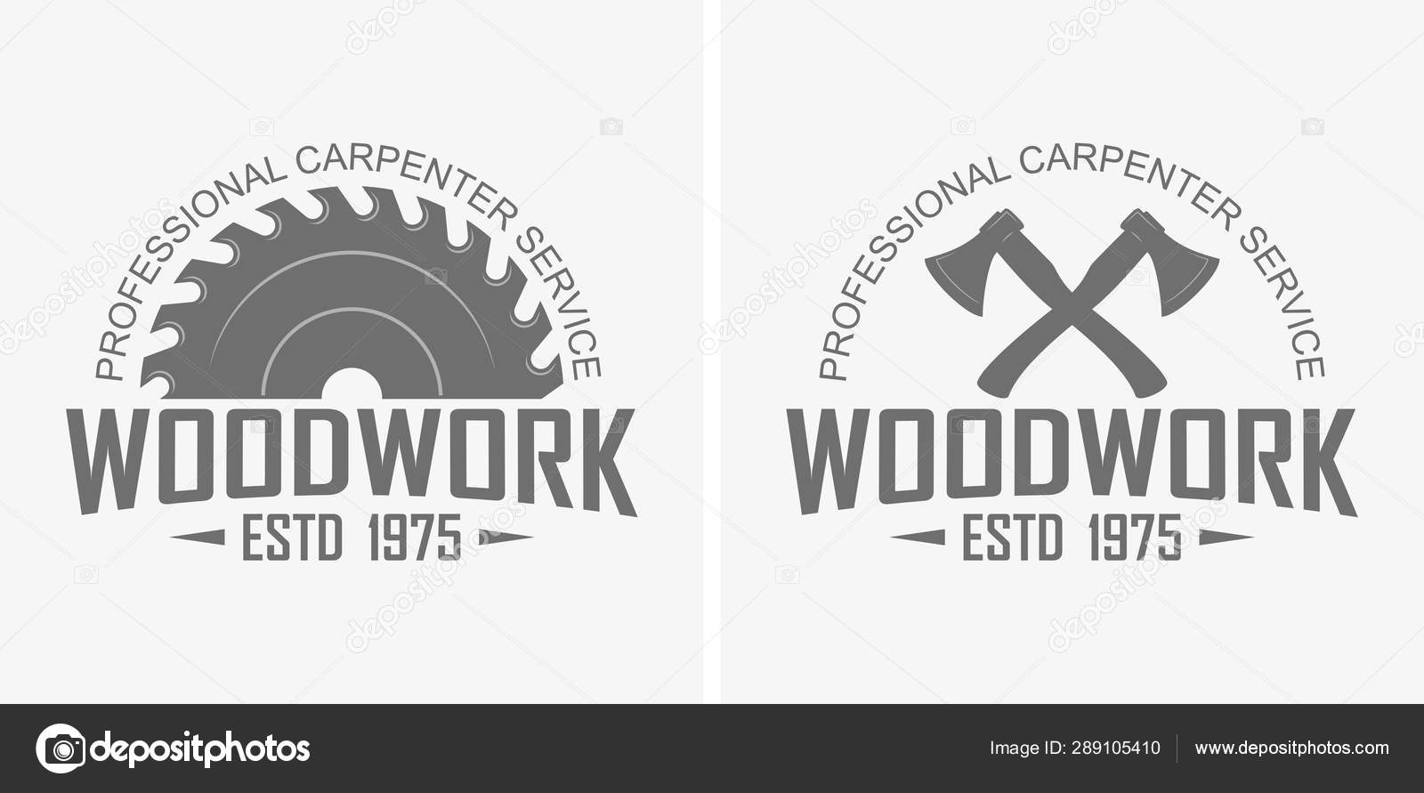 Logo Advertising Professional Carpentry Service Saw Text Black Stock ...