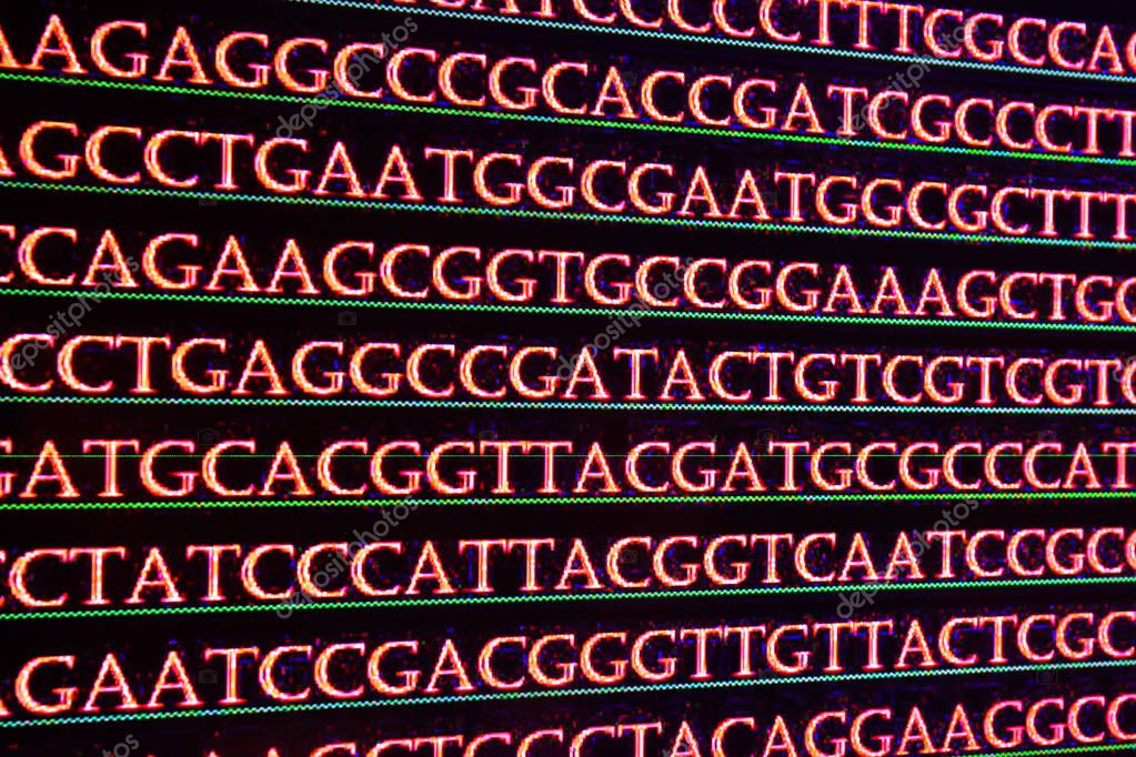 Tecnología moderna: secuenciación de ADN. La secuencia de símbolos de ...