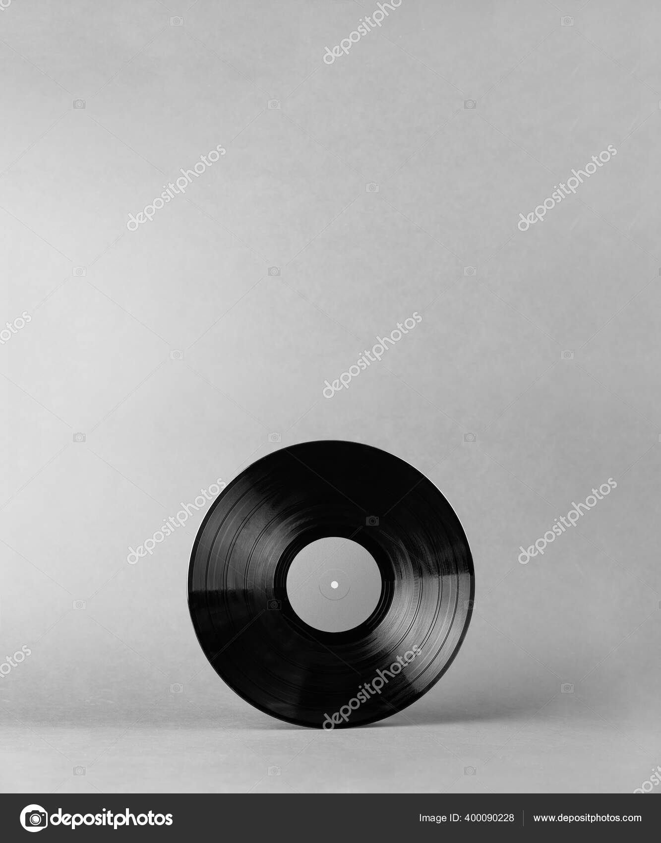 Black Vinyl Music Record Isolated Abstract Gray Background Minimal ...