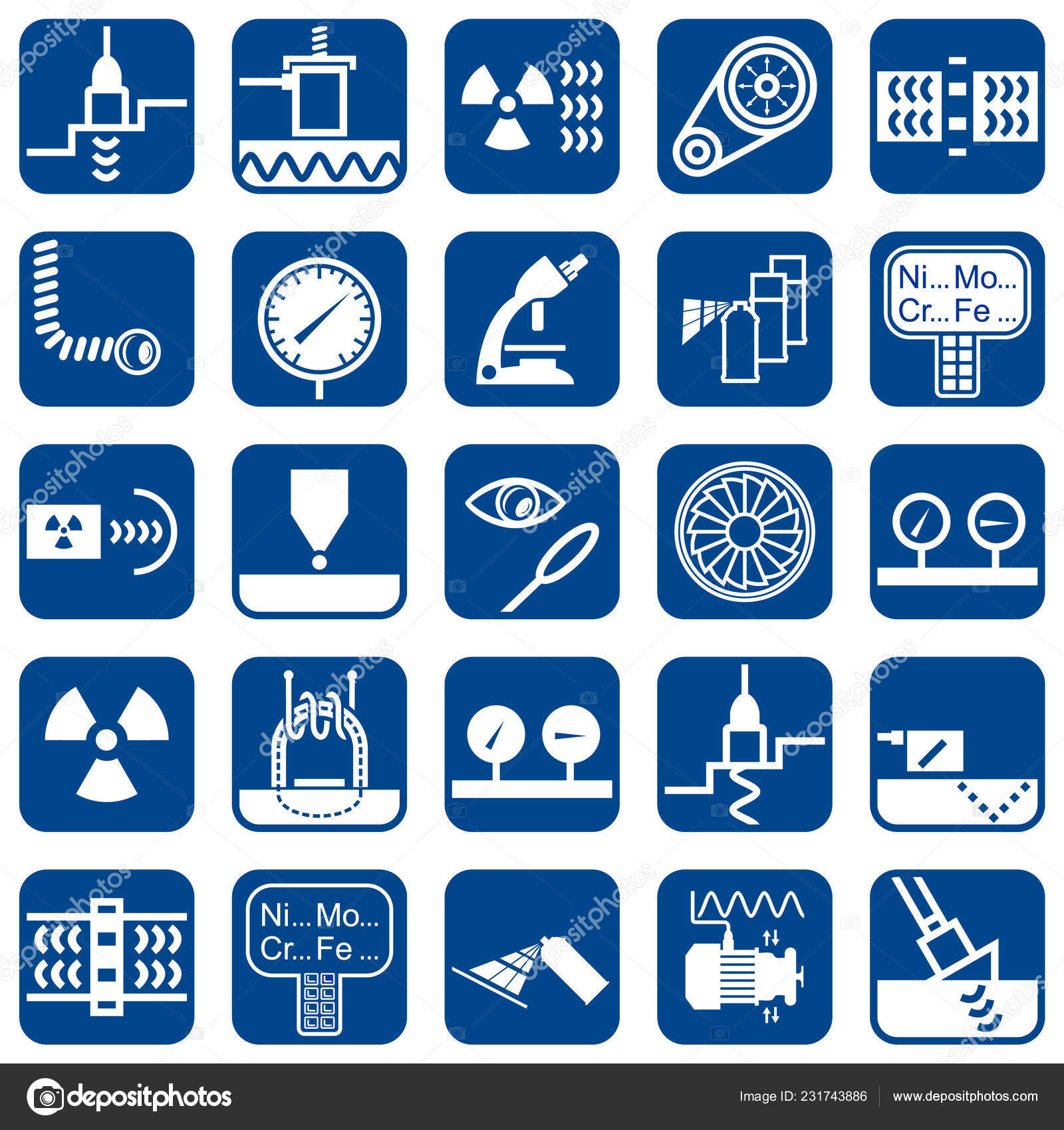 Set of vector flat design icons of ndt methods Stock Vector by ©petigor ...