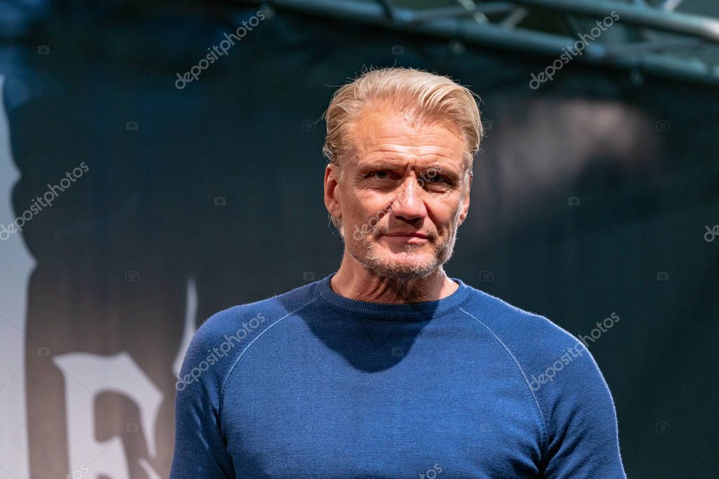 DORTMUND, ALEMANIA - 14 de abril de 2018: Dolph Lundgren (* 1957, actor sueco) en Weekend of ...