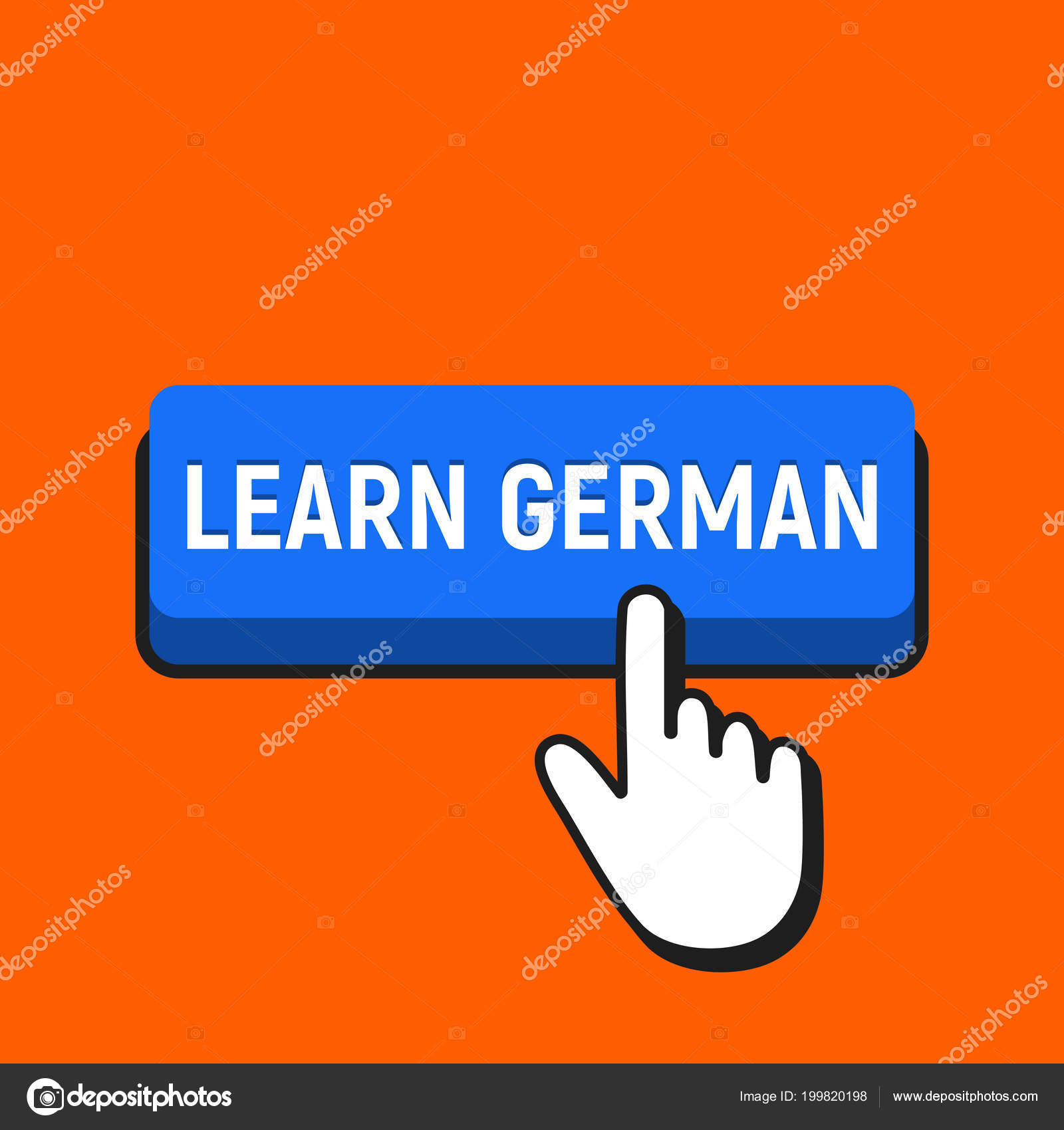 Hand Mouse Cursor Clicks Learn German Button Pointer Push Press Stock Vector by ©sibgat 199820198