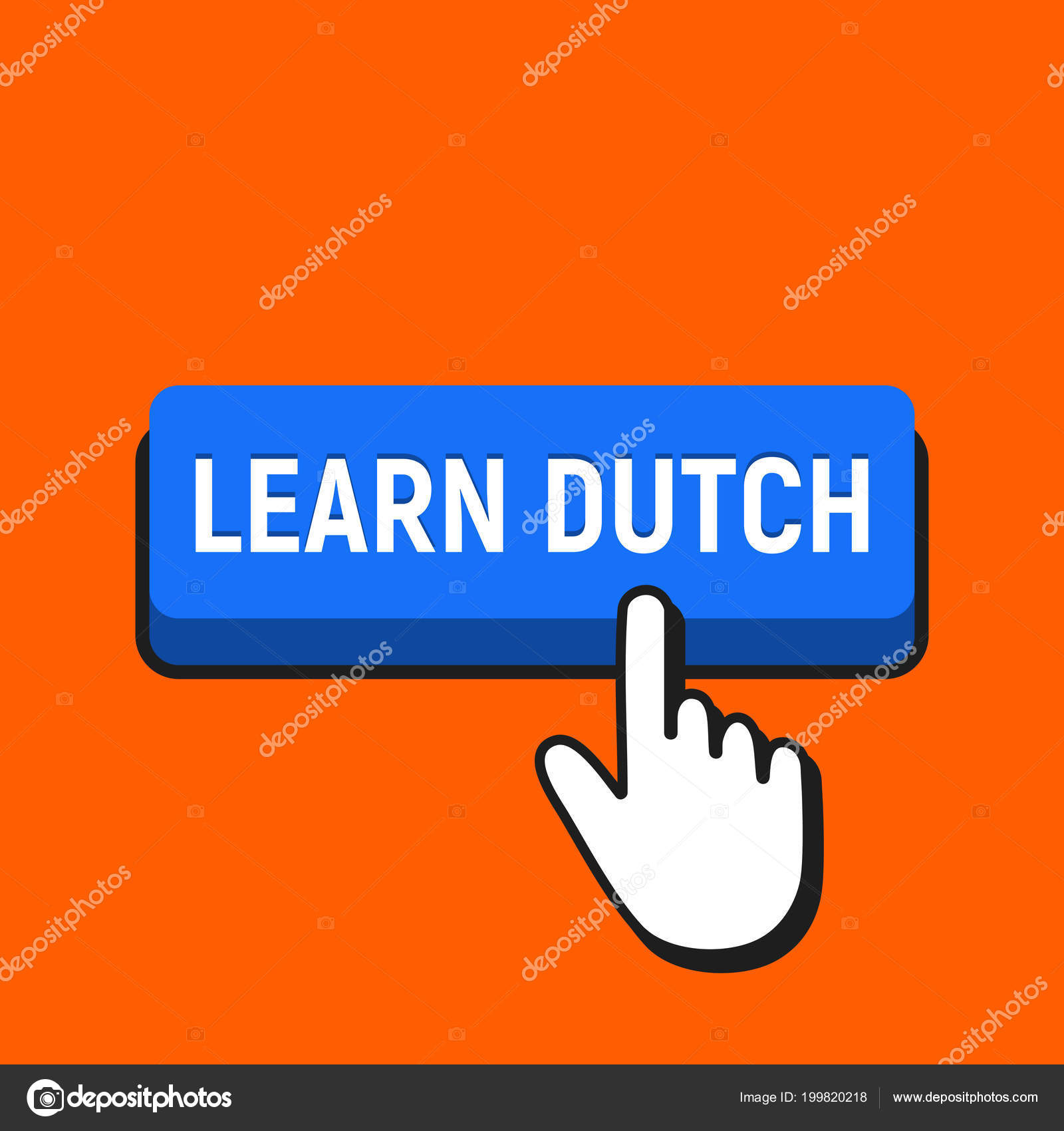 Hand Mouse Cursor Clicks Learn Dutch Button Pointer Push Press Stock Vector by ©sibgat 199820218