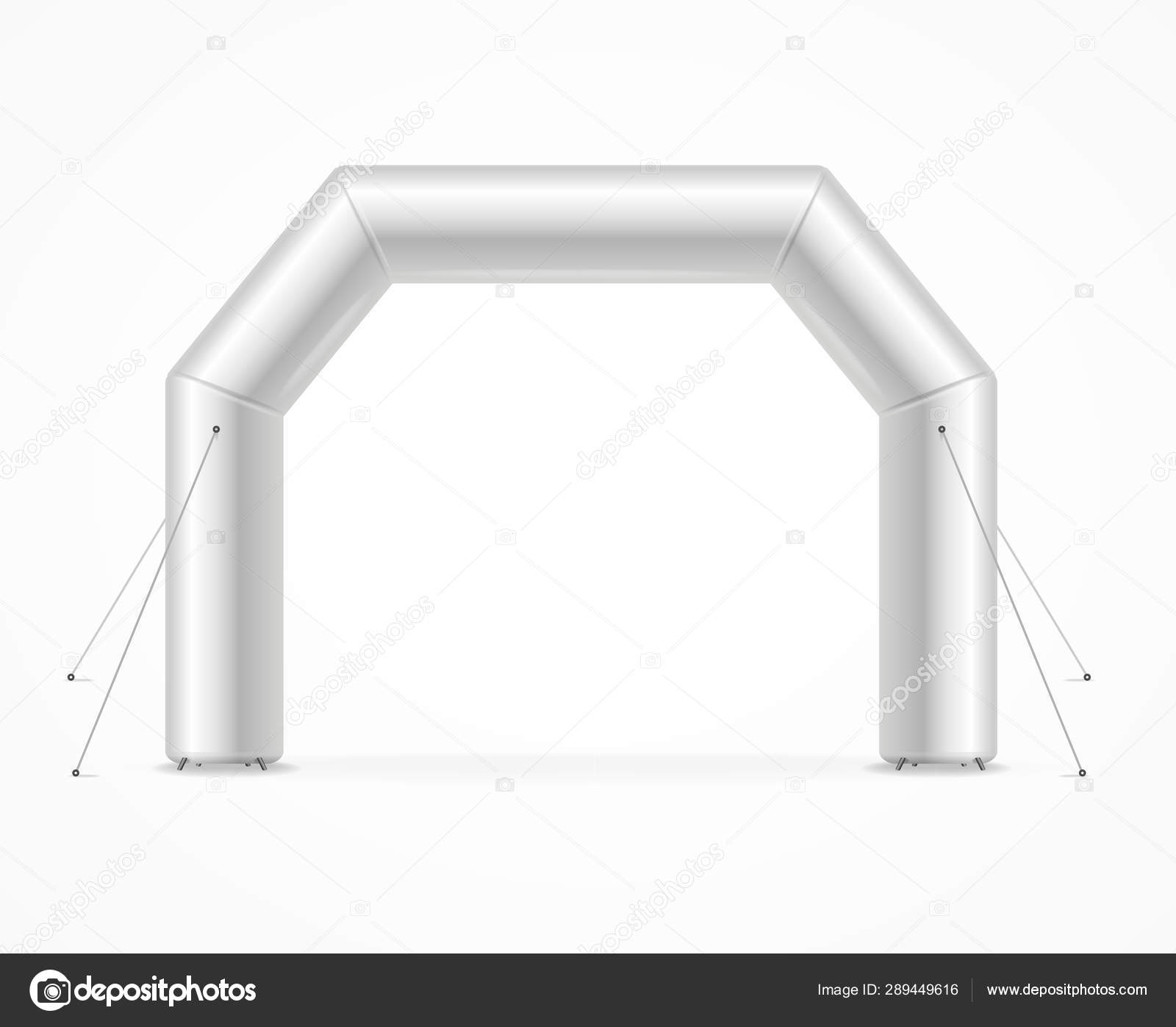 Plantilla de arco inflable cuadrada en blanco 3d detallada realista ...