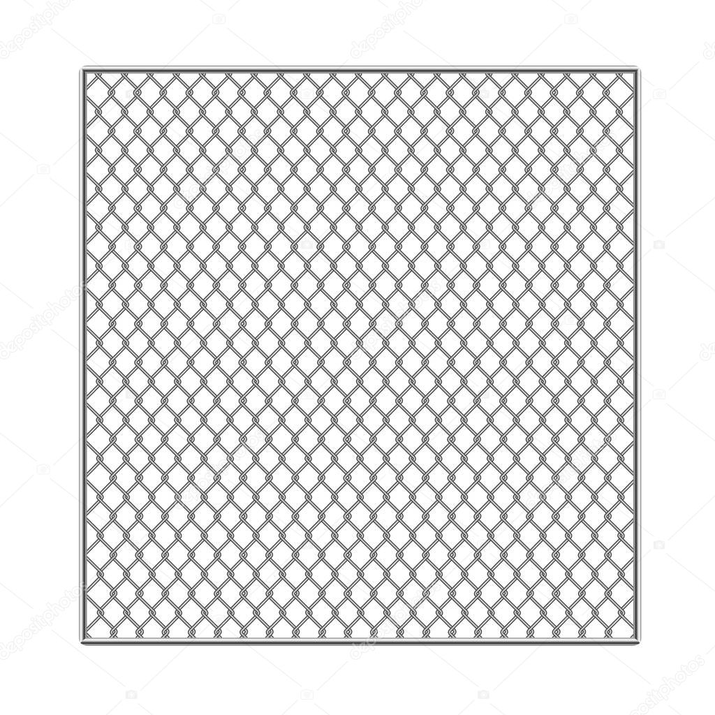 Malla de alambre de valla metálica 3d detallada realista. Vector 2023
