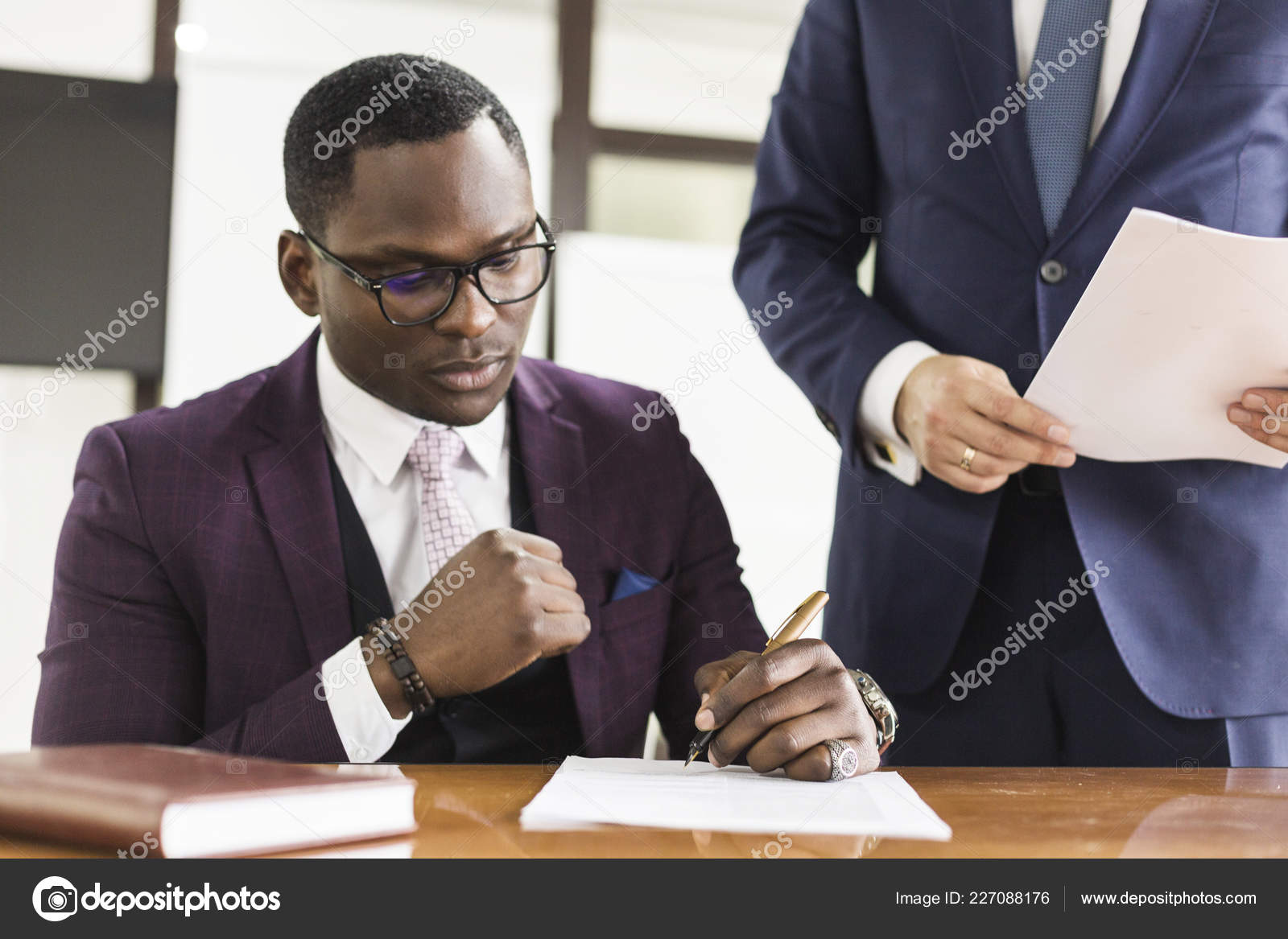 African american man signing contract, black man hand putting signature ...