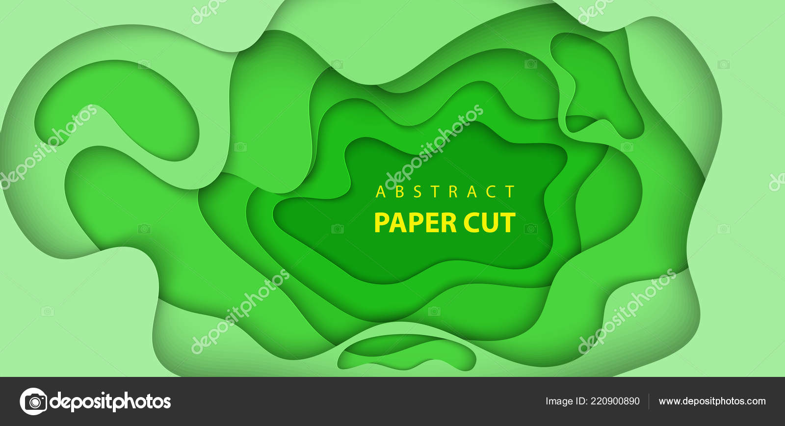 Vector Background Green Color Paper Cut Shapes Abstract Paper Art Stock ...