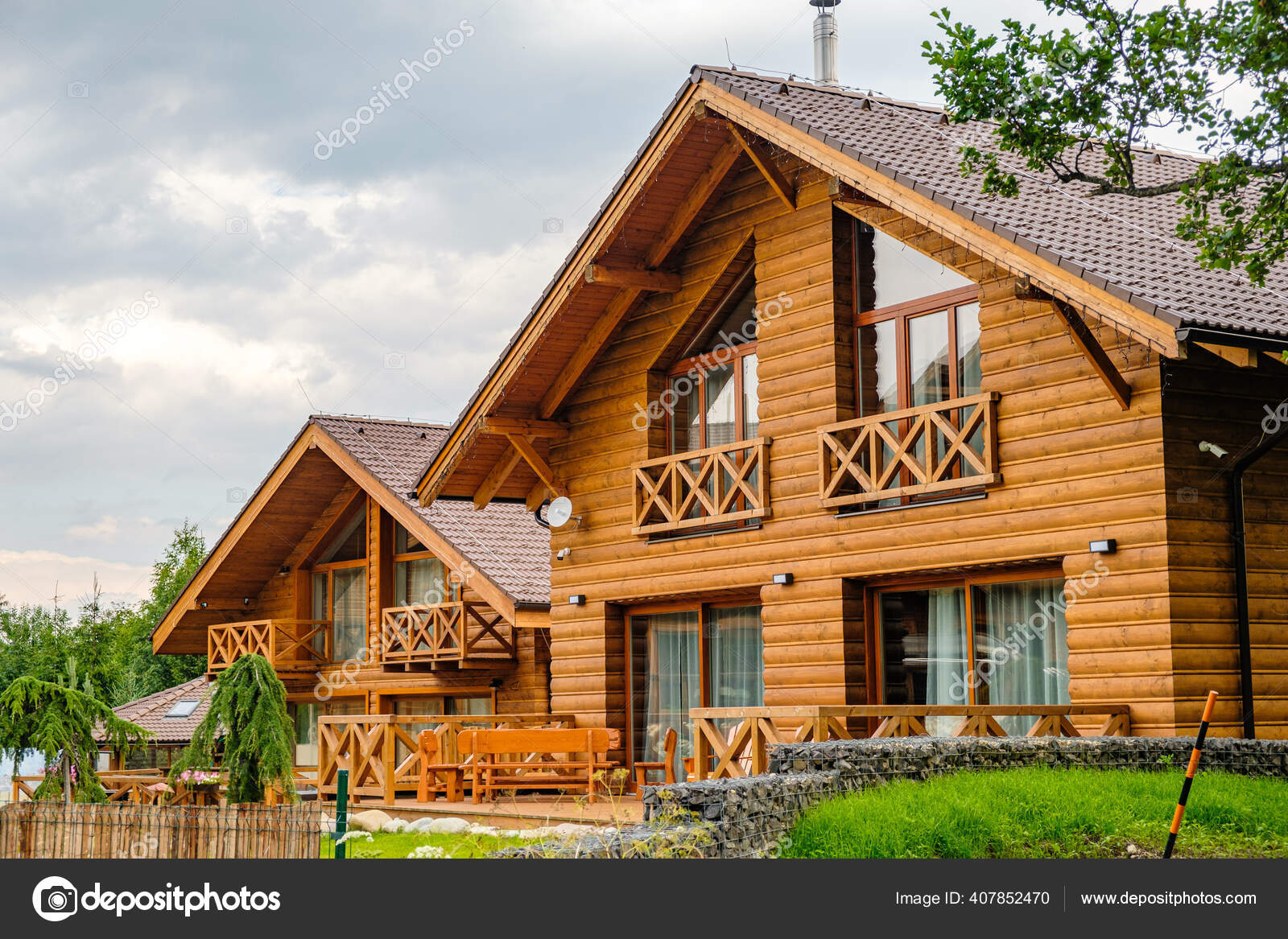 Wood Houses In Forest