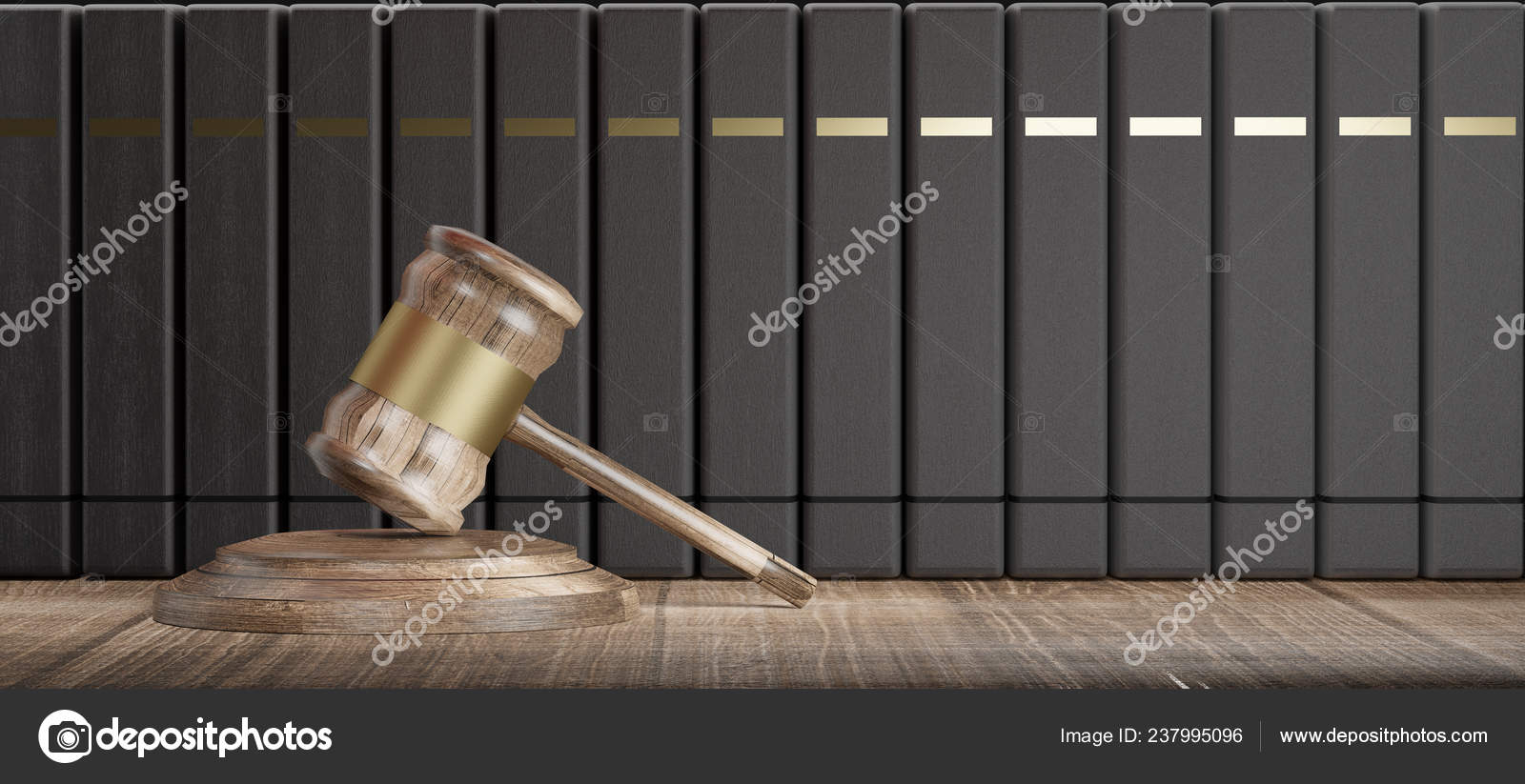 Wooden judge gavel and law books 3d-illustration — Stock Photo ...