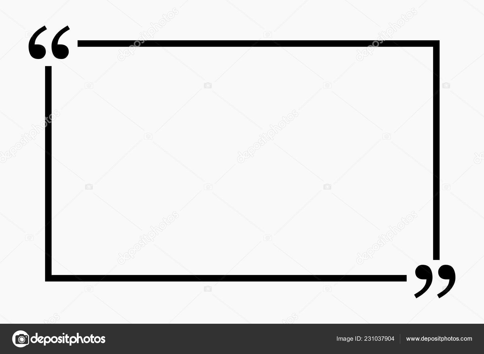 Vector Flat Style Graphic Illustration Quote Frame Quote Marks Isolated ...