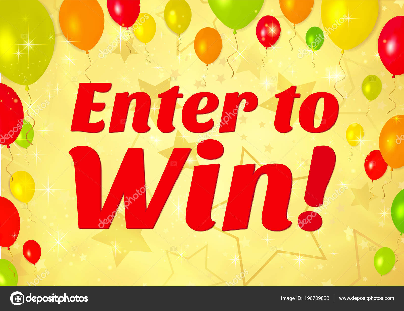 Celebration Win Banner Open Gold Red Gift Box Colorful Air Stock Vector ...