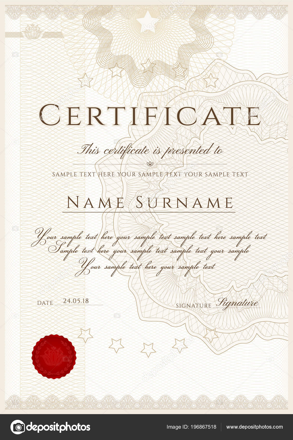 Certificate Diploma Completion Design Template White Background Frame ...