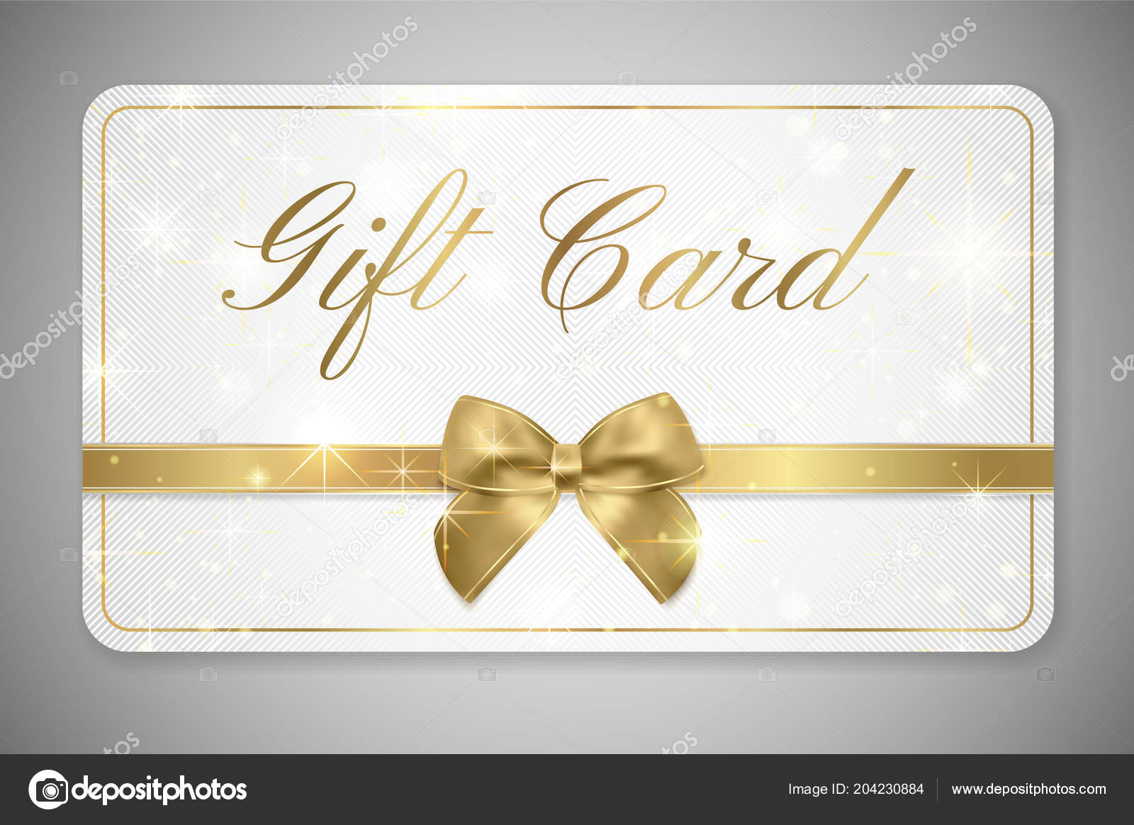 Gift Card Gift Card Discount Gift Coupon Golden Ribbon Gold Stock ...