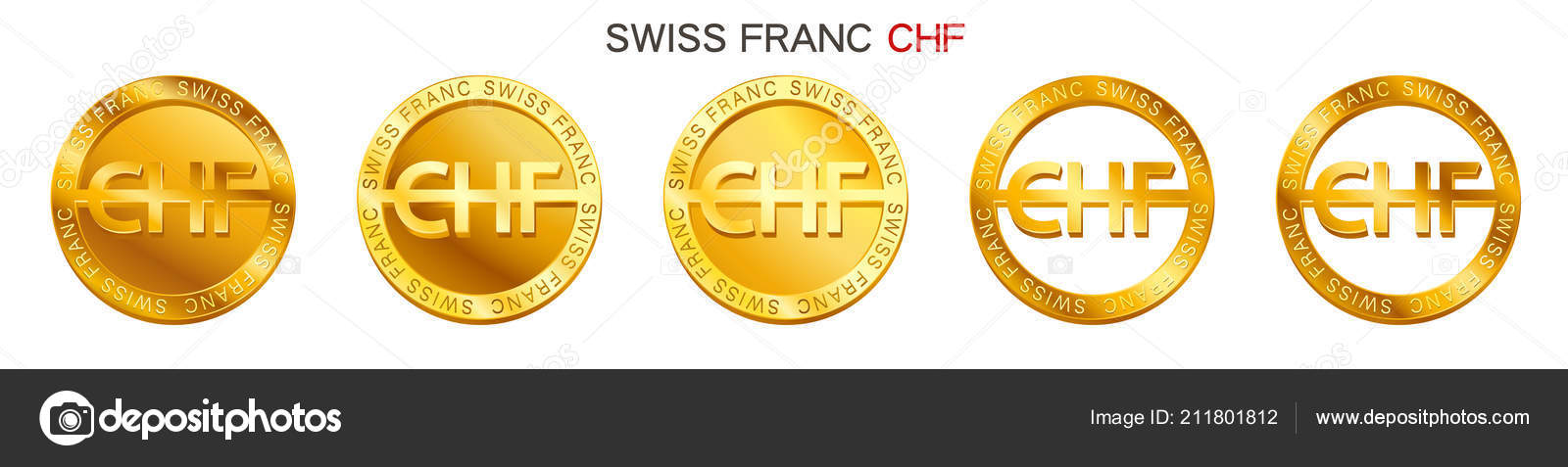 Vector Money Swiss Franc Sign Swiss Franc Coin Icon Isolated Stock ...