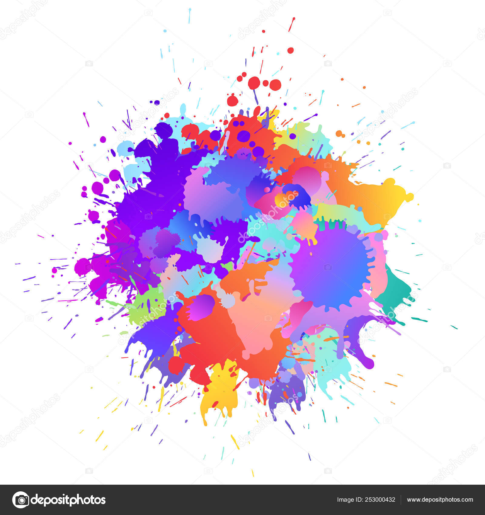 Colorful Banner Background Art Paint Drops Spots Grunge Layout Rainbow ...